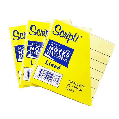 SCRIPTI Stick On Notes Removable Lined 76x76mm [503365] | Shopee Malaysia