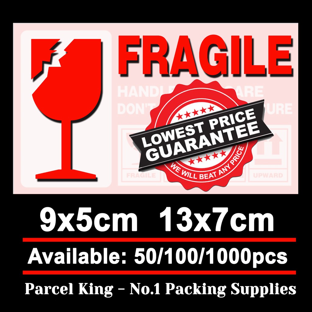 Parcel King 100 PCS Fragile Sticker /Mudah Pecah Sticker Fragile Label ...