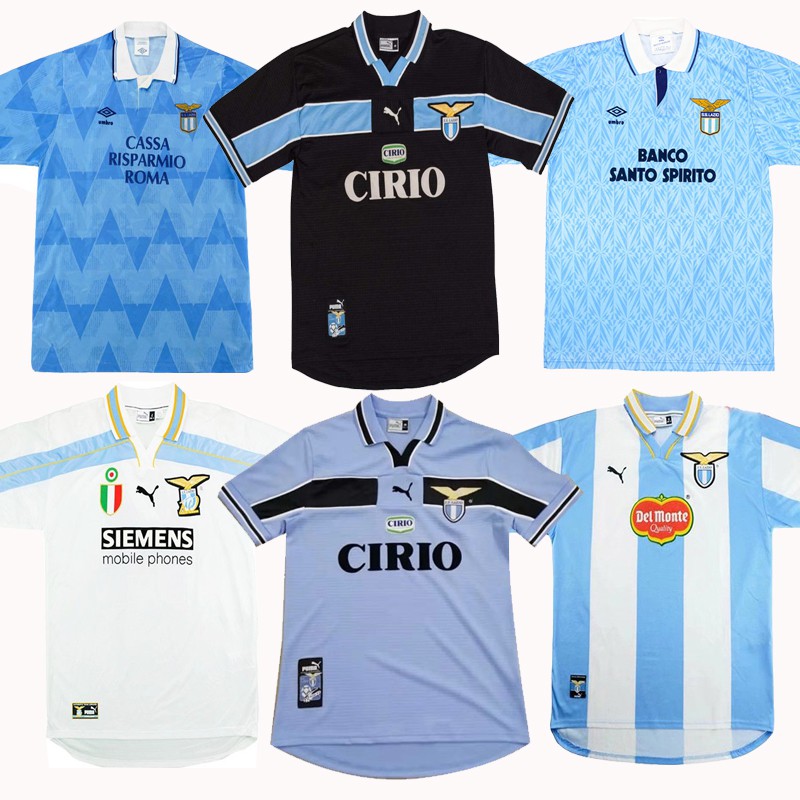 Lazio 1989/90 1991/92 1998 1999/00 Home Away retro jersey 1991 1992 ...