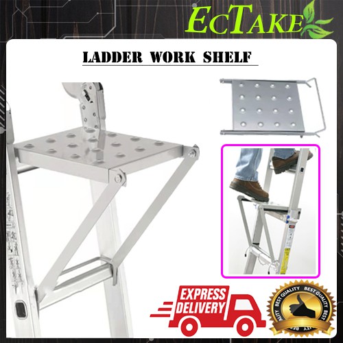 [ECTAKE] Multipurpose Ladder Work Shelf Platform Anti-Slip Small ...