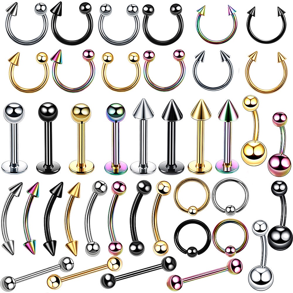 EASY ZHOU Subang lidah 4Pcs/lot Stainless Steel Ear Piercings For Men ...