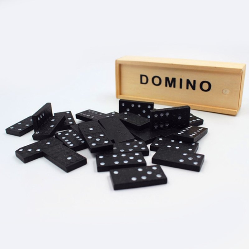 Domino Dominoes with Box Traditional Standard Set of 28 Tiles Family ...