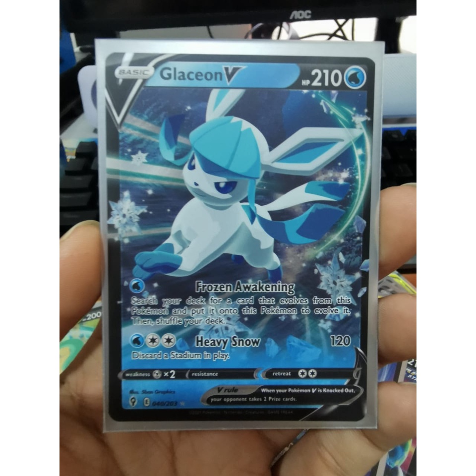 Pokemon TCG - Glaceon V 40/203 ultra Rare (SS7 Evolving Skies) Pokemon ...