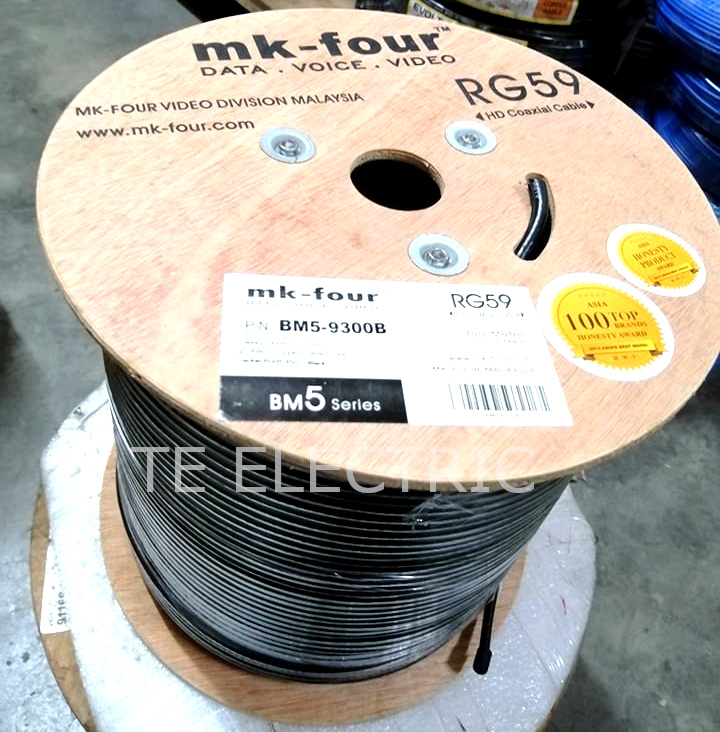 (300M) MK FOUR RG59 HD COAXIAL CABLE DATA VOICE VIDEO CCTV USE WIRE BLACK | Shopee Malaysia