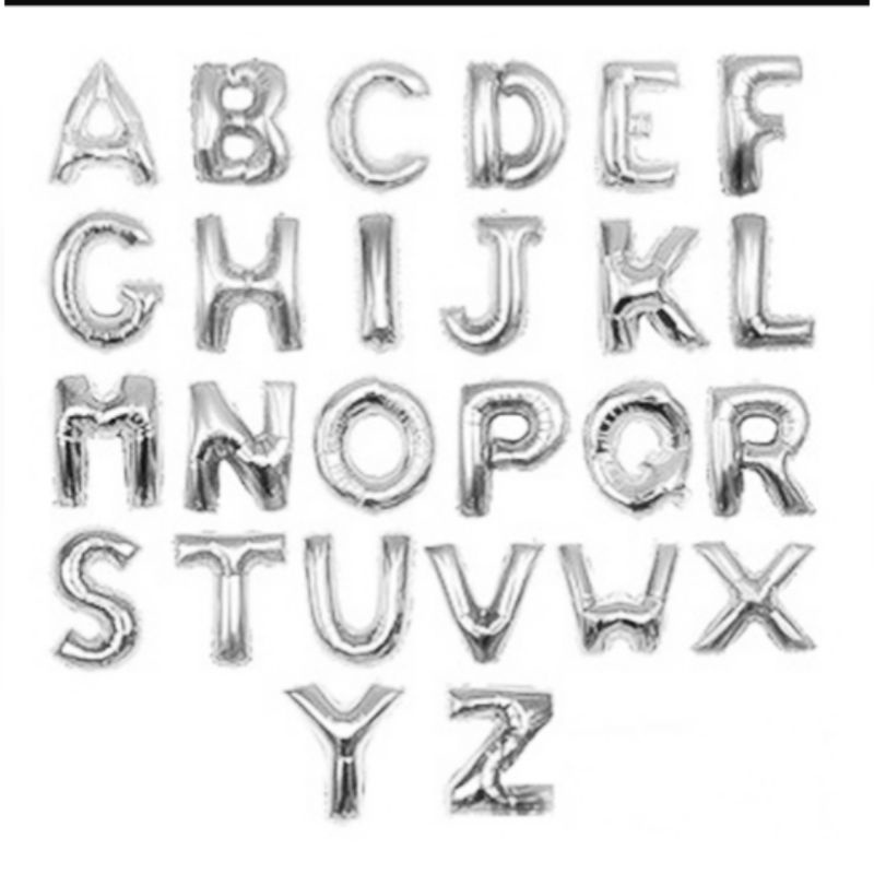 Balloon Alphabet A to Z Letter Balloon Huruf Foil Silver | Shopee Malaysia