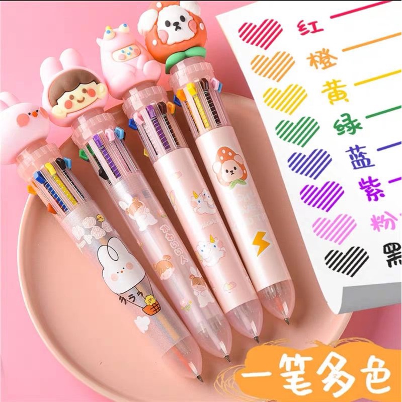 10 Multi Color Ballpoint Pen🌈 | Shopee Malaysia