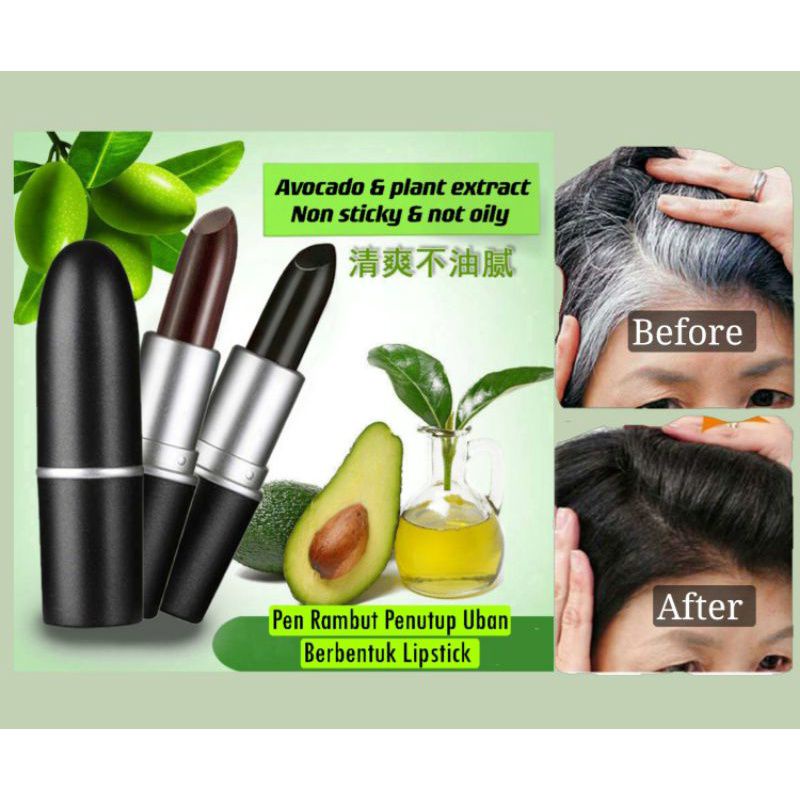 Korean Pen Pewarna Rambut Gincu Sementara/Pen rambut penghitam Uban ...