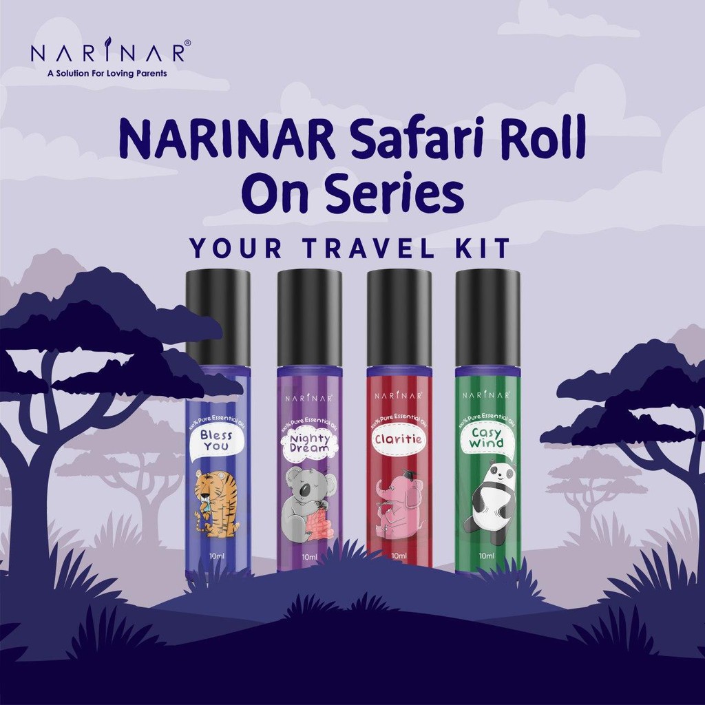 SAFARI ROLL ON TRAVEL KIT - NARINAR HALAL ESSENTIAL OIL (FOUR ROLL ON ...