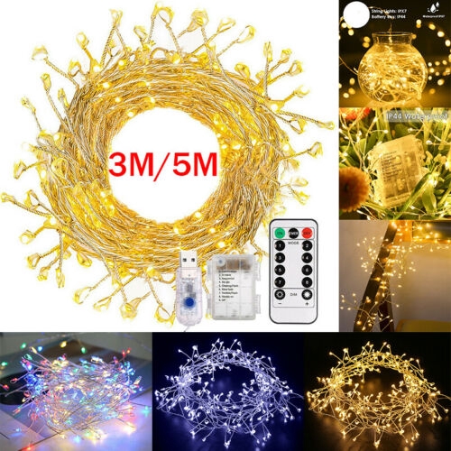 ♔P&M♚ 100/200LED Christmas Firecracker Fairy String Lights USB ...