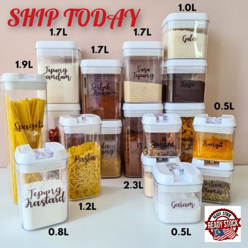 【🇲🇾 𝐑𝐄𝐀𝐃𝐘 𝐒𝐓𝐎𝐂𝐊】 𝐀𝐢𝐫 𝐭𝐢𝐠𝐡𝐭 𝐒𝐞𝐚𝐥 𝐓𝐫𝐚𝐧𝐬𝐩𝐚𝐫𝐞𝐧𝐭 𝐂𝐚𝐧𝐢𝐬𝐭𝐞𝐫 𝐒𝐭𝐨𝐫𝐚𝐠𝐞 (𝐖𝐡𝐢𝐭𝐞) | Shopee Malaysia