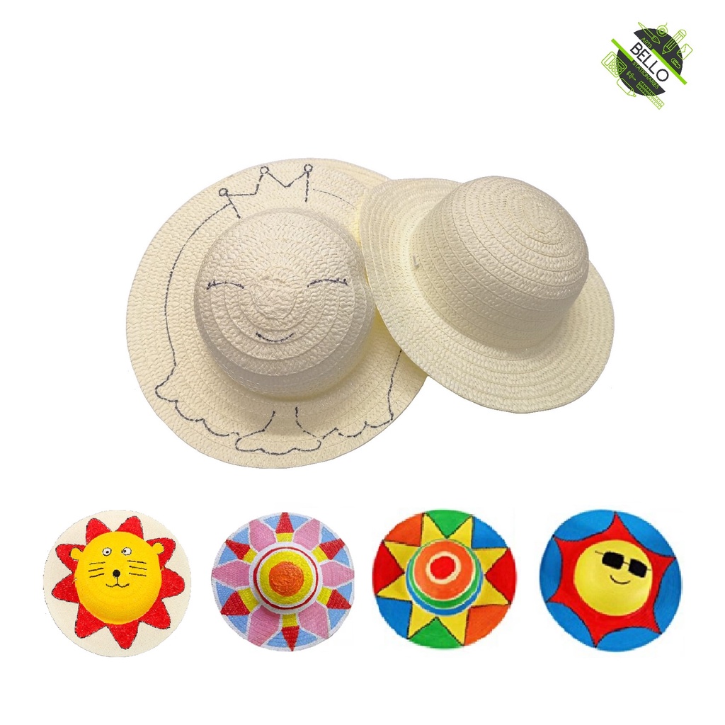 DIY Straw Hats Creative Art Painting Straw Hat Custom Design For Kids ...