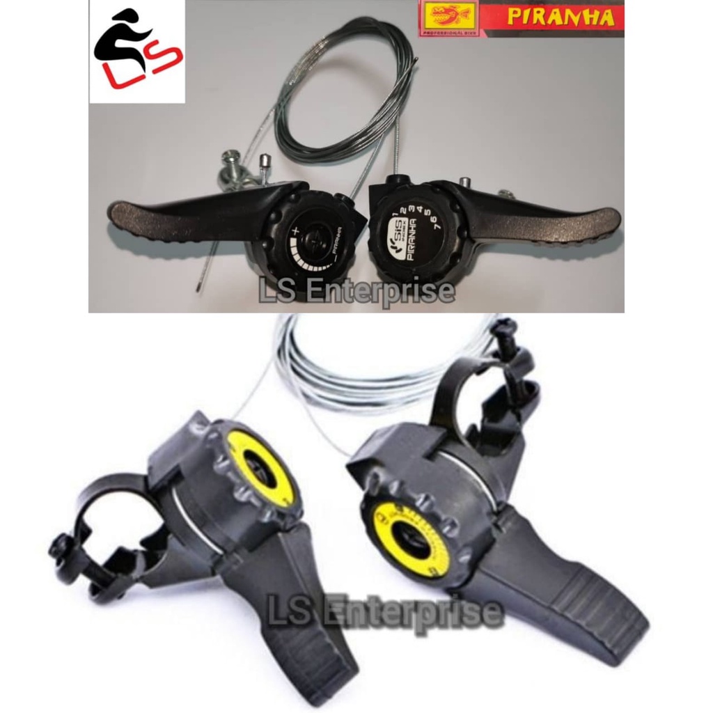 Piranha Bicycle Gear Shifter & Cable Set Gear Tangan Set Basikal (F&R ...