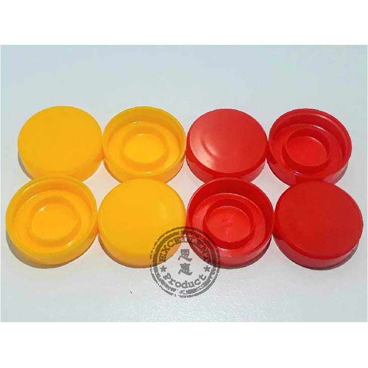26mm Yellow and Red glass bottle snap cap / Glass bottle cap / tudung ...