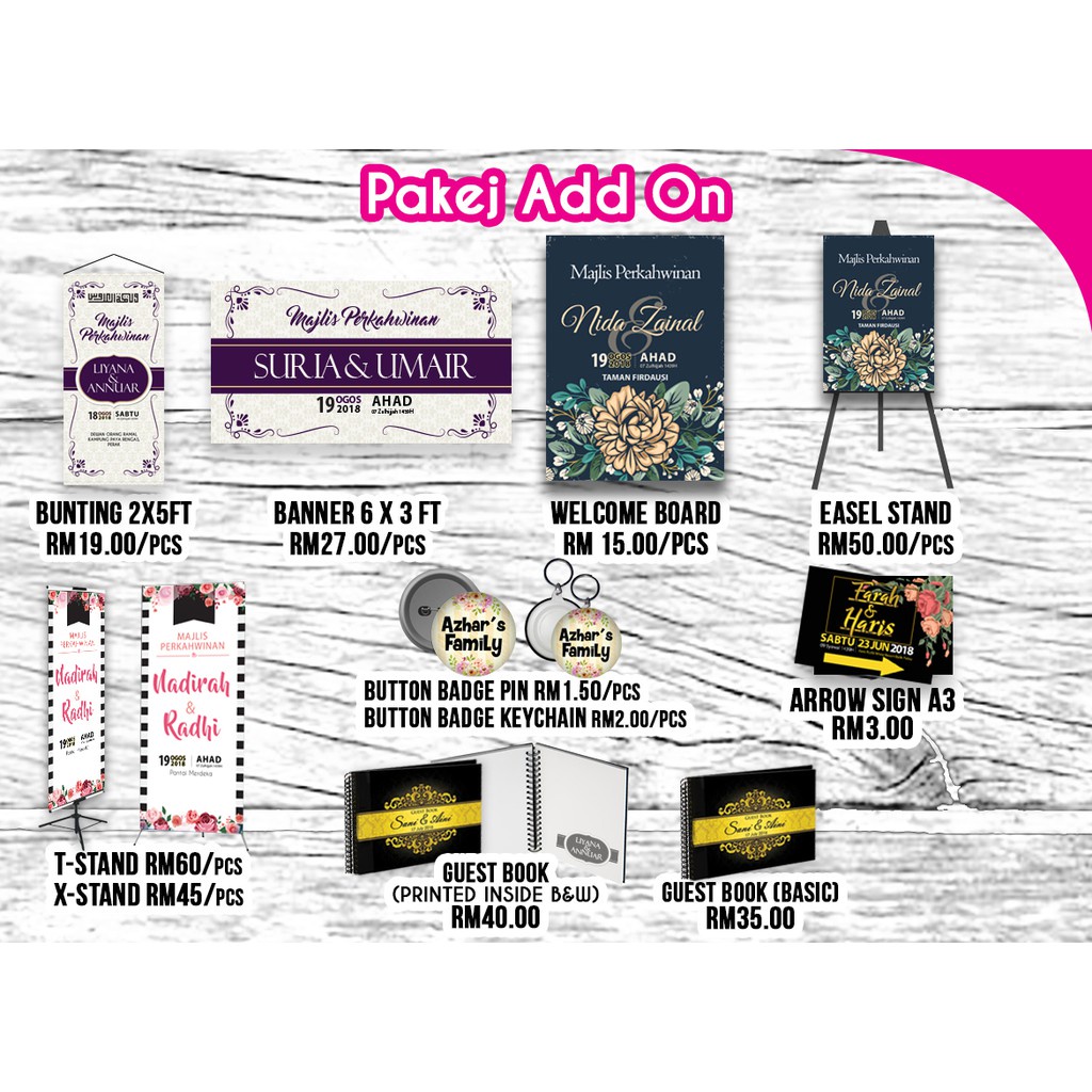 PAKEJ ADD ON BUNTING | BANNER | Shopee Malaysia