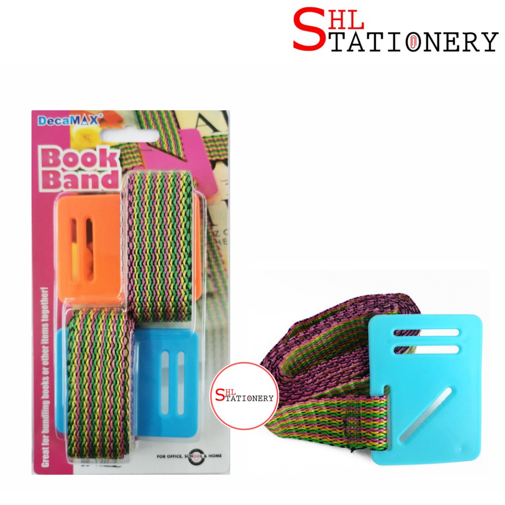 DECAMAX Book Band with Plastic Plate 2pcs / Multipurpose Book Strap ...