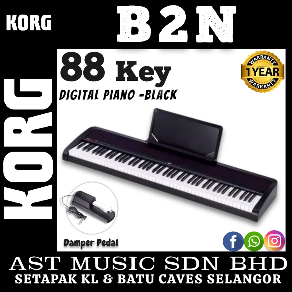 Korg B2N 88 Key Digital Piano with Korg Damper Pedal ( B2 N / B2-N ) | Shopee Malaysia