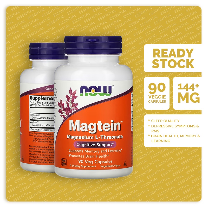 [Ready Stock] [EXP 06/2027] Now Foods Magtein Magnesium L-Threonate (90 Veg Capsules) | Shopee ...