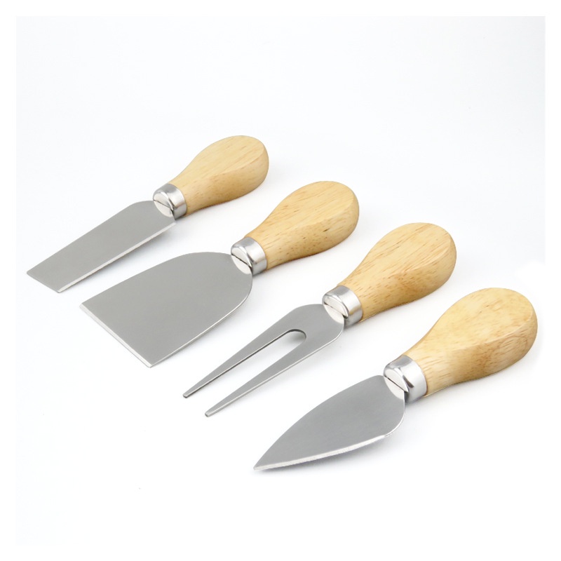 4 Piece Cheese Knives Set with Wooden Handle, Mini Steel Stainless ...