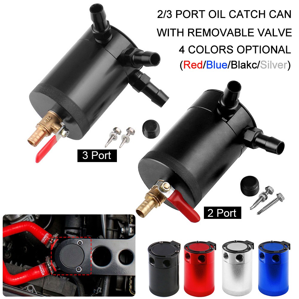 Universal Car 2/3-port Oil Catch Can Tank Air Oil Separator with ...