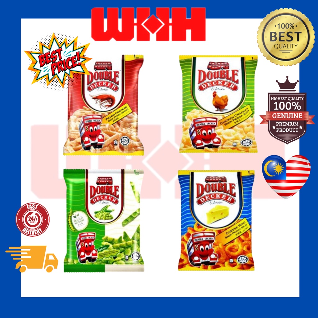 DOUBLE DECKER CHICKEN/CHEESE RING/GREEN PEAS/PRAWN (40GM~70GM) Halal Snacks/Chips | Shopee Malaysia