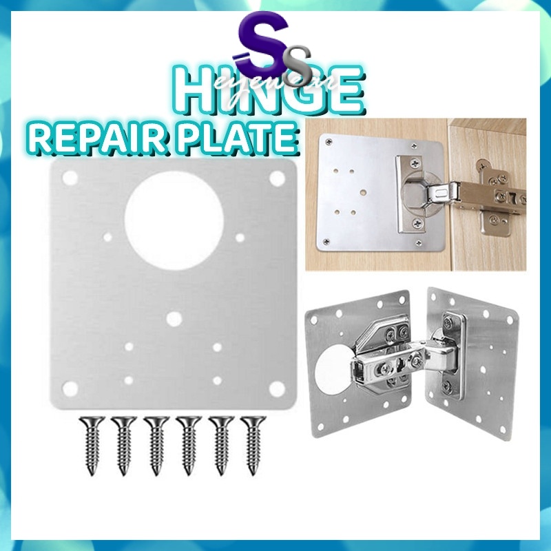 (1 pcs) Hinge Repair Plates Stainless Steel Cabinet Door Repair With ...