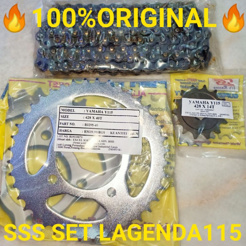 SSS 428 SET ( YAMAHA LAGENDA 115 / SRL115 FI ) CHAIN & STELL SPROCKET ...