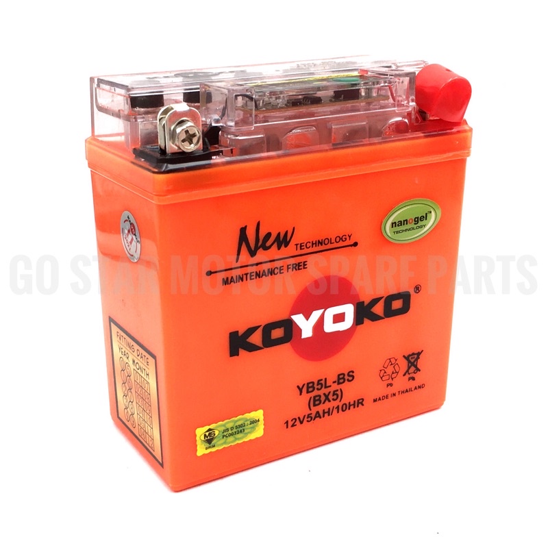 (WARRANTY 1 YEAR) KOYOKO Motorcycle Battery Bateri RXZ LC135 Y125 Y110 ...