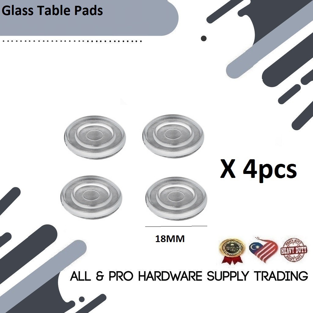 4 Pcs 18mm Furniture Bumpers Round Shape Glass Table Pads Transparent ...