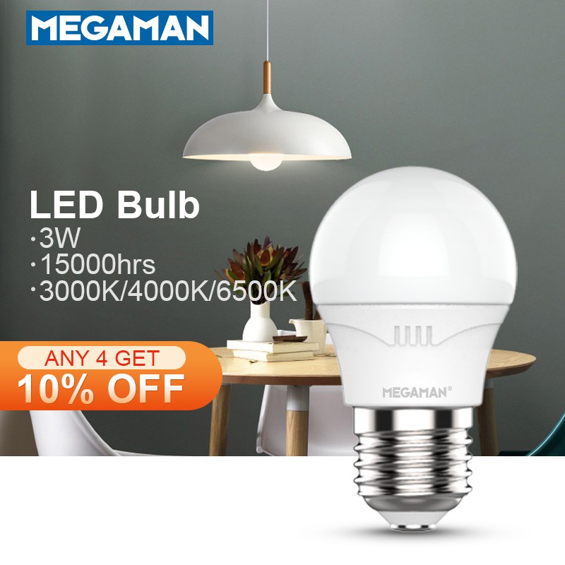 Megaman LED Bulb Light G45 E27 Eye Care Classic Energy Saving Lamp (3W ...