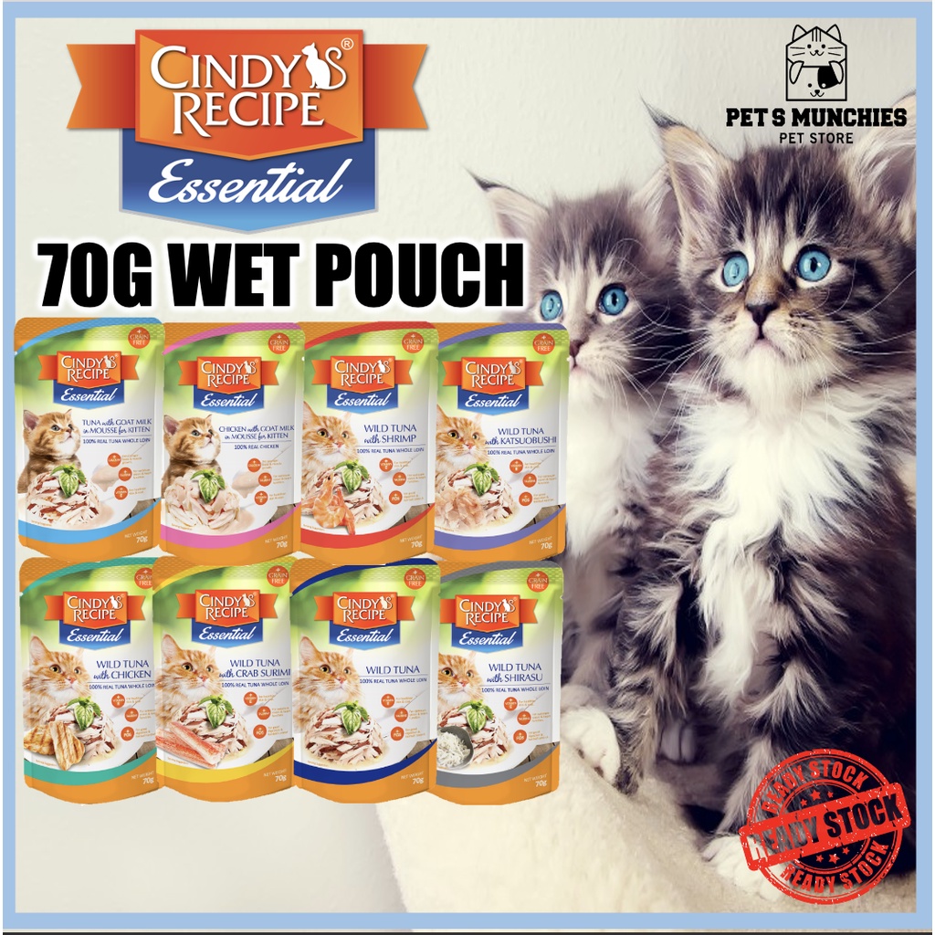 Cindy's Recipe Essential Wet Pouch 70g Makanan Basah Kucing Murah Cat ...