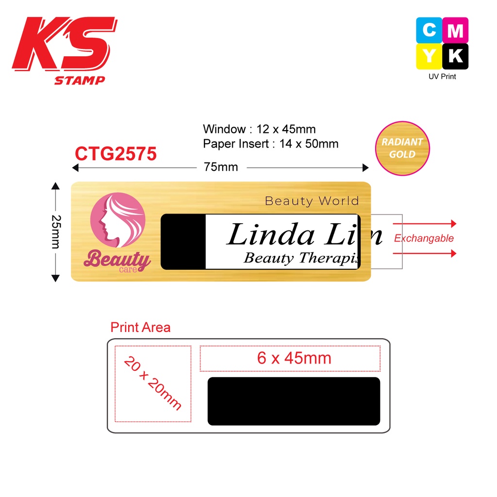 Reusable Name tag Custom Made (25mm x 75mm) | Shopee Malaysia