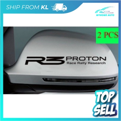 Proton R3 Design Side Mirror Universal Stickers Decals - 1 Set 2 Pcs ...