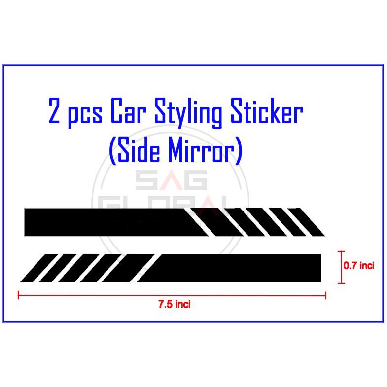 Sticker Side Mirror 2pcs Styling Car Decals TOYOTA MYVI MITSUBISHI ...
