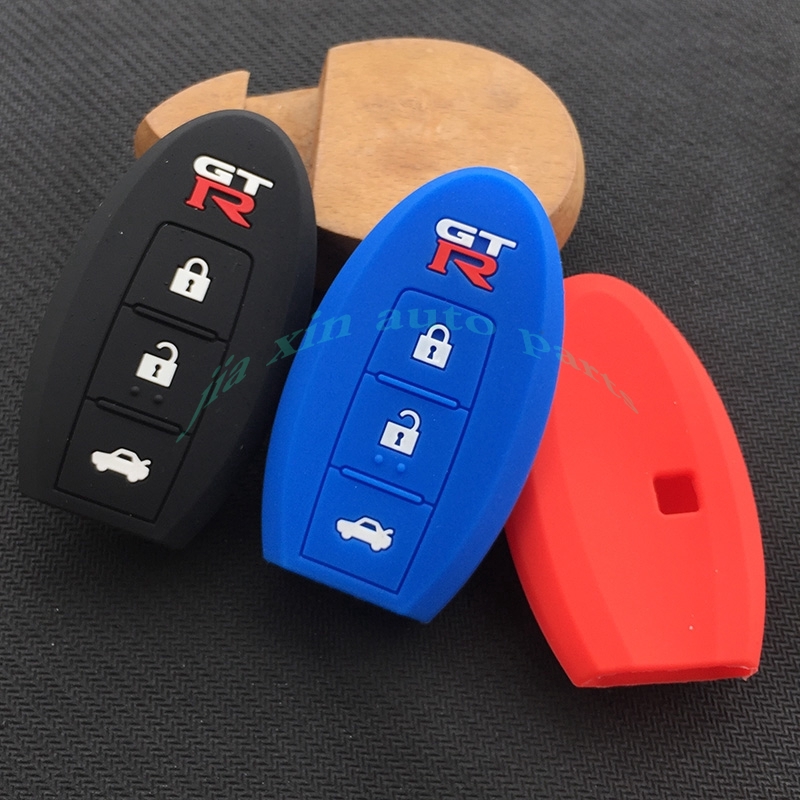 New silicone rubber car key cover case set holder for nissan GT-R GTR ...