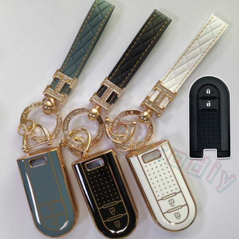 2 Buttons Perodua AXIA ARUZ ATIVA MYVI TPU Car Key Cover Case Toyota ...