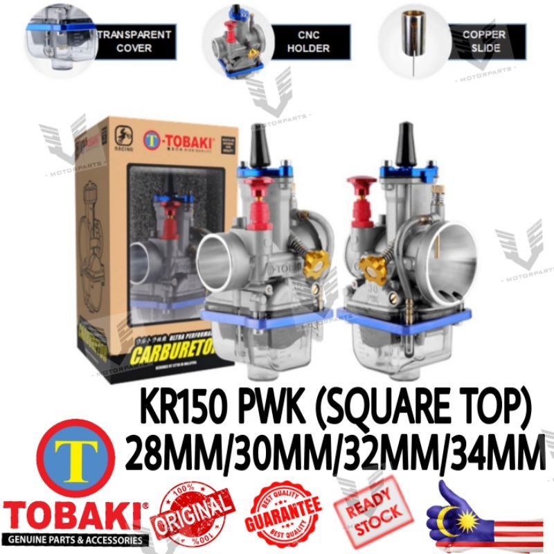 TOBAKI RACING KR150 28MM/30MM/32MM/34MM CARBURETOR POWER JET PWK SQUARE TOP COPPER SLIDE ...