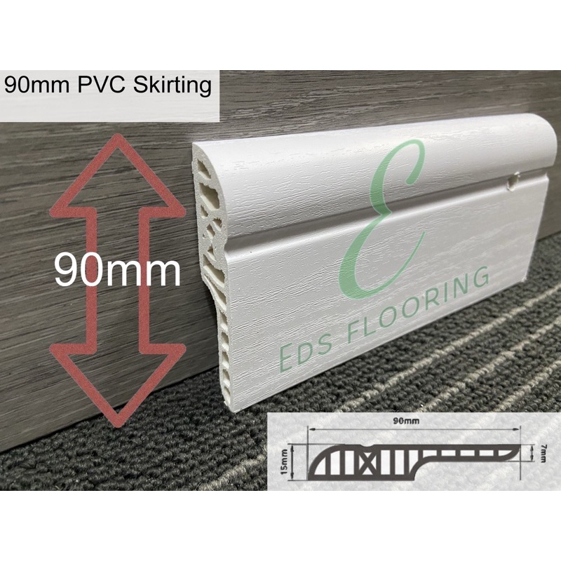 🇲🇾 90mm PVC Wall Skirting [Terbal Thick] | Shopee Malaysia