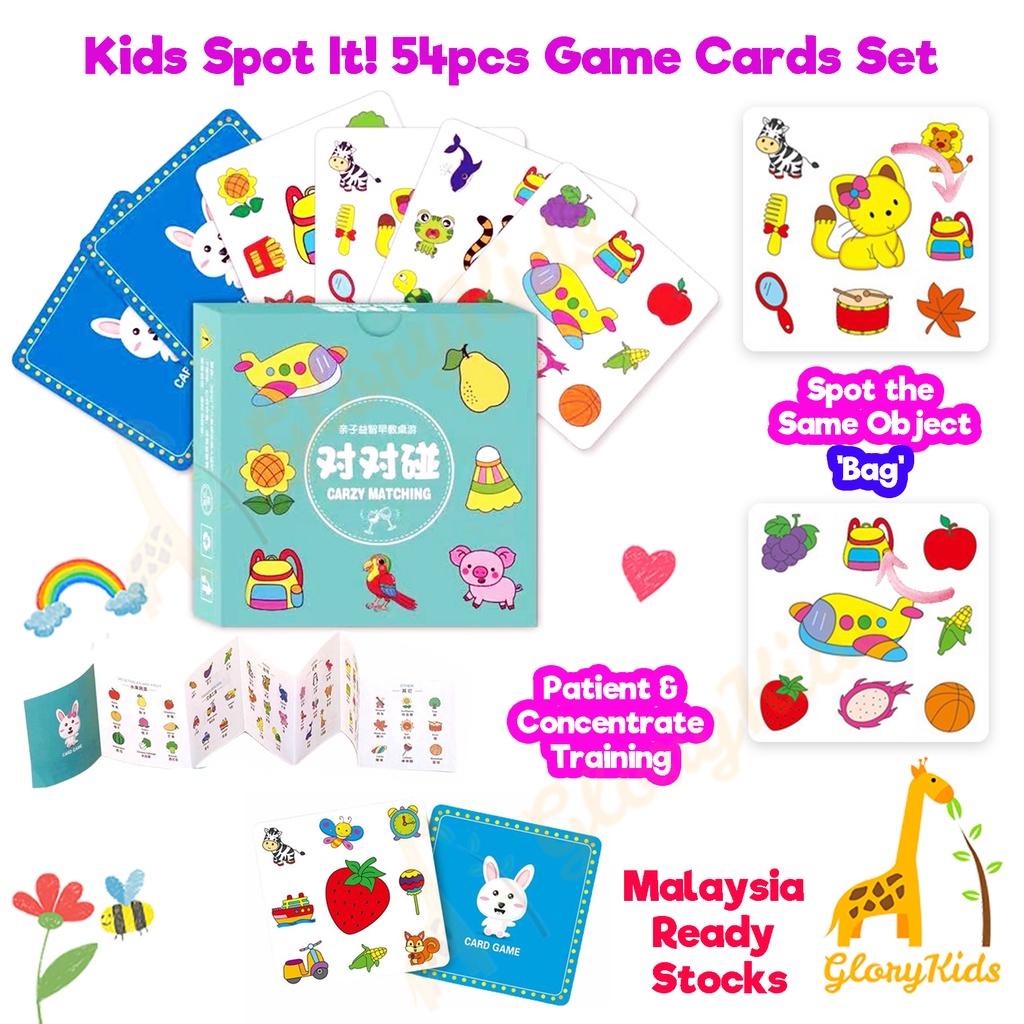 Kids 54pcs Spot It Game Cards Logical Thinking Game Board Matching Game ...