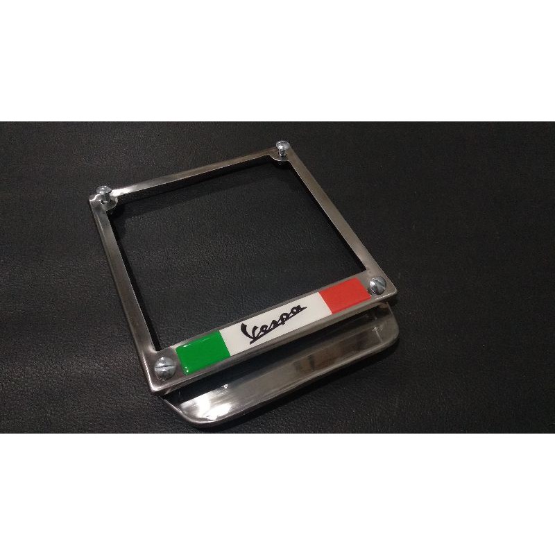 HITAM Stainless vespa rear number plate holder frame cover. Details ...