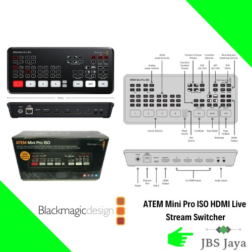 Blackmagic Design ATEM Mini Pro ISO HDMI Live Stream Switcher | Shopee ...