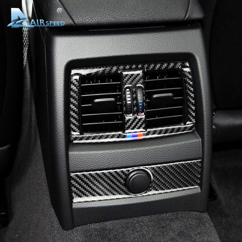 Carbon Fiber Car Center Console Air Condition Vent Trim Sticker for BMW ...