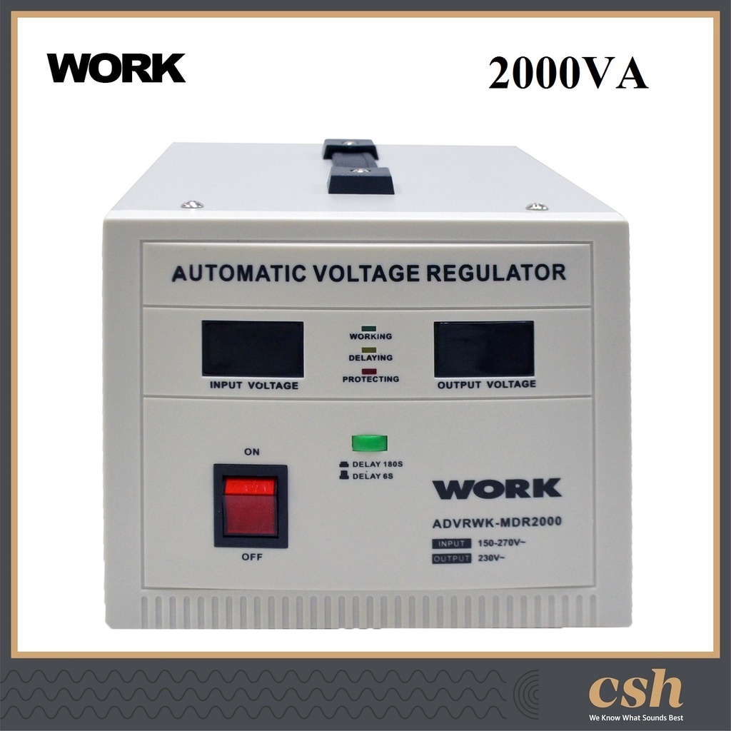 WORK MDR2000 2000VA AVR Automatic Voltage Regulator Servo Motor Type ...