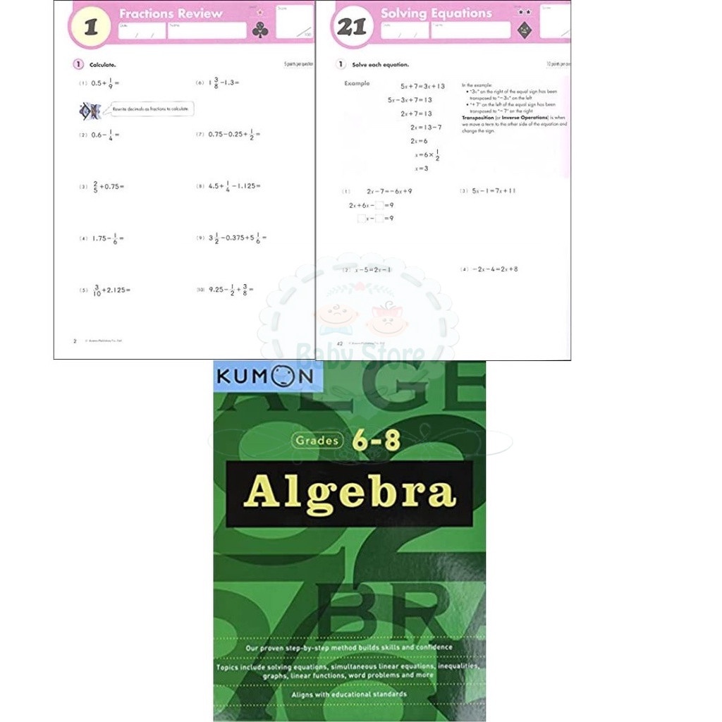 Kumon Intro to Geometry/Algebra/Word problems (Grade 6 -8 ) | Shopee ...