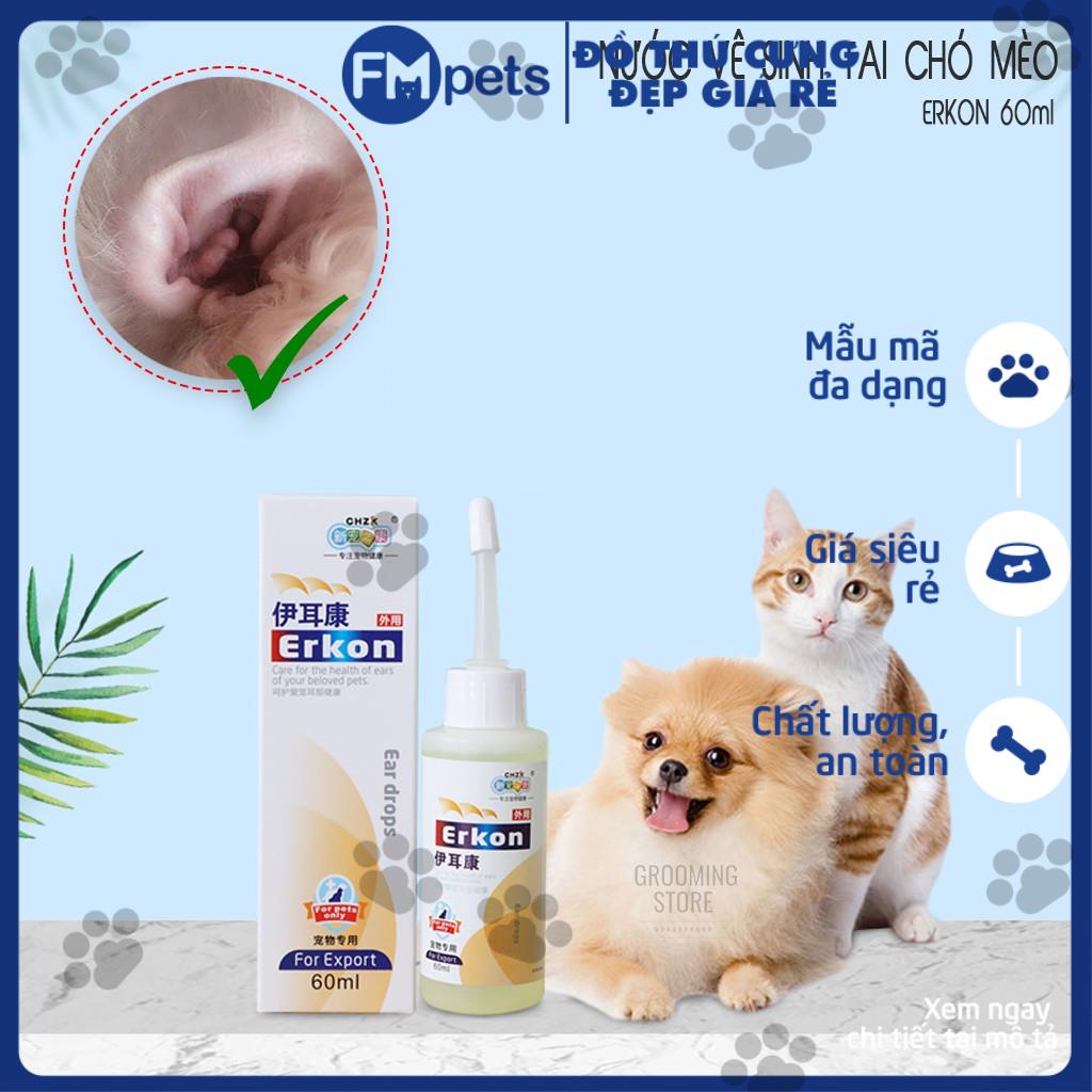 (ERKON - 60ml) Dog and cat ear cleaner effectively prevents ear ...