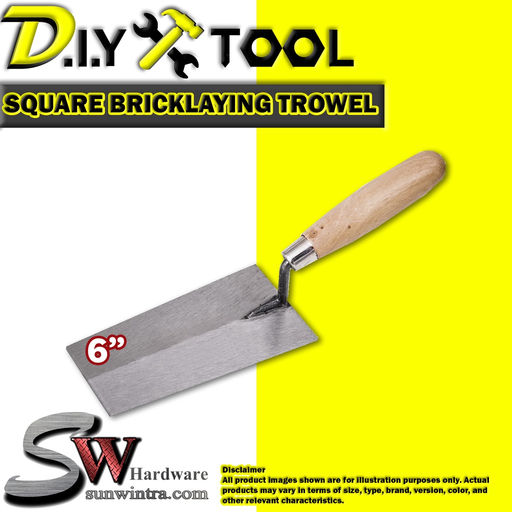 SW Hardware Professional Square Bricklaying Trowel 6 Inch Sudu Ikat ...