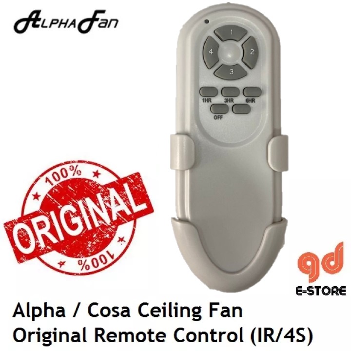 ALPHA / COSA 4 SPEEDS CEILING FAN ORIGINAL REMOTE CONTROL White (IR/4S ...