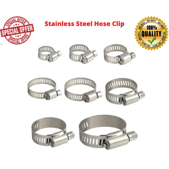 [READY STOCK-KL] Stainless Steel Hose Clip (8mm - 127mm) | Shopee Malaysia
