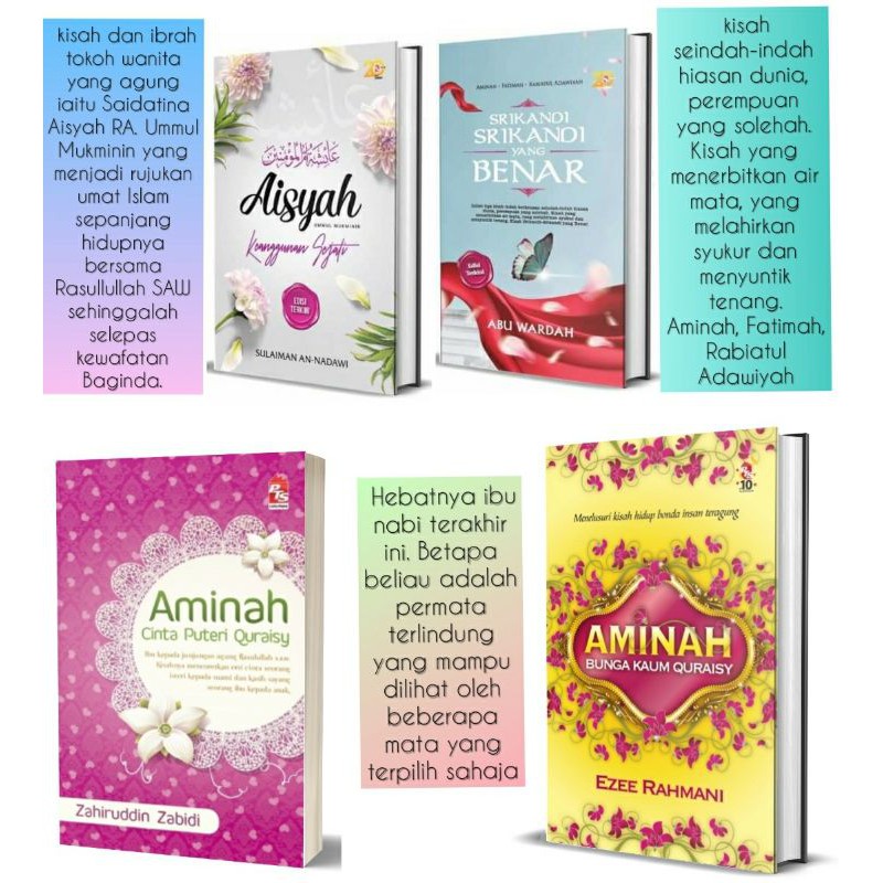 Buku Wanita Syurga : Aisyah Keanggunan Sejati / Srikandi Islam Yang Benar - Fatimah, Aminah ...