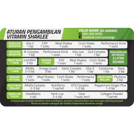 (AVS) Sticker - SHAKLEE (Aturan Vitamin Sticker) | Shopee Malaysia