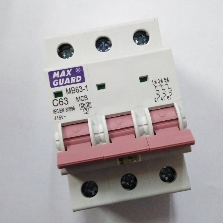 Original Sirim Maxguard Mcb 10A/20A/32A/63A Elcb DB Box Electric Single 3 Phase Miniature ...